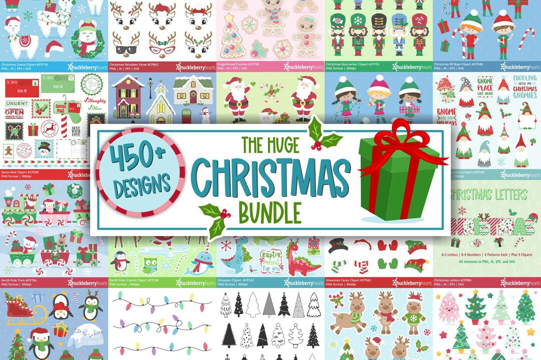 The Huge Christmas Bundle, Christmas SVG Bundle, Christmas Clipart ...