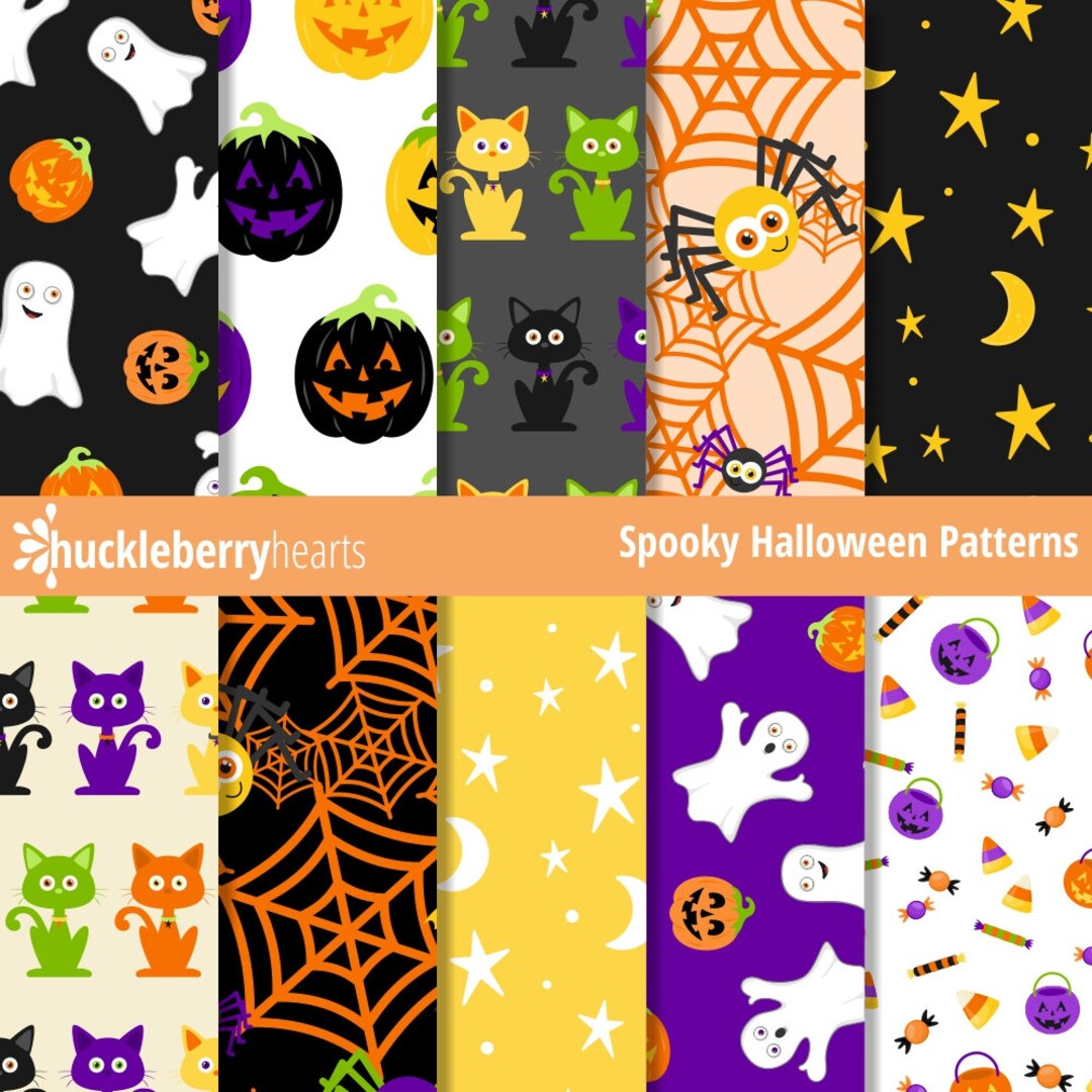 Halloween Digital Paper, Halloween Digital Background, Seamless ...