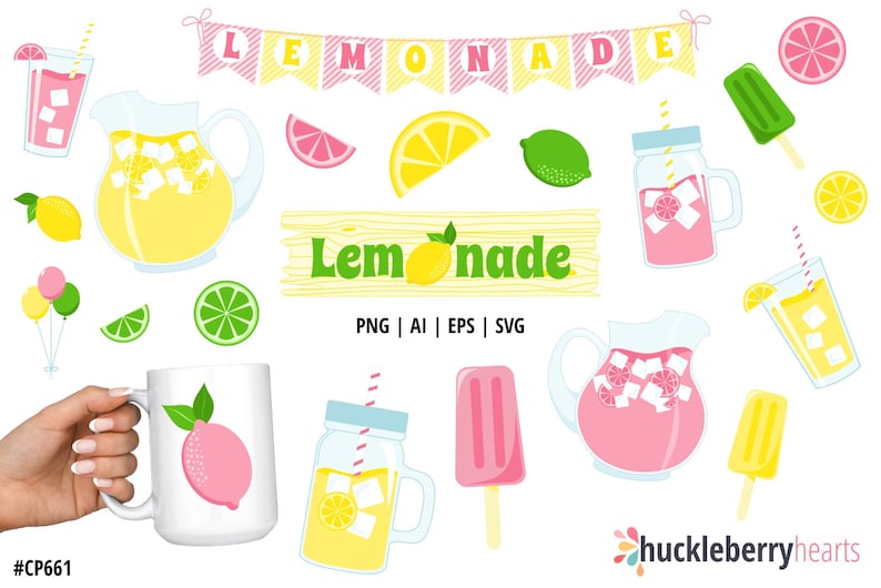 Lemonade Clipart Lemon Clipart Pink Lemonade Lemonade - Etsy