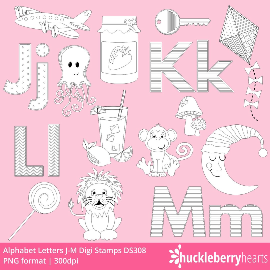 Alphabet Digital Stamps, Black and White, Small Commercial Use, #DS308 ...