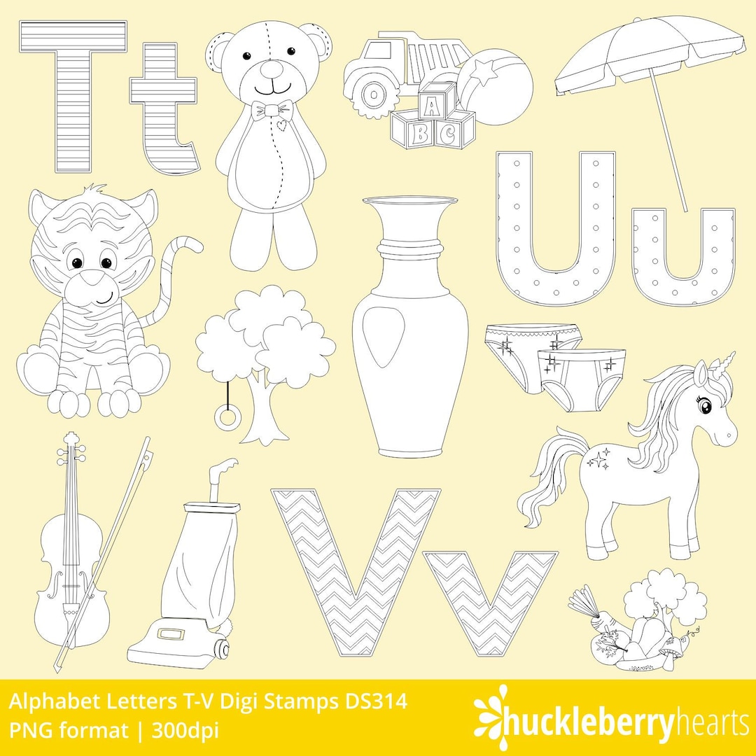 Alphabet Digital Stamps, Black and White, Small Commercial Use, #DS314 ...