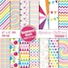 Rainbow Patterns Digital Scrapbook Paper Volume 1, Bright, Colorful ...