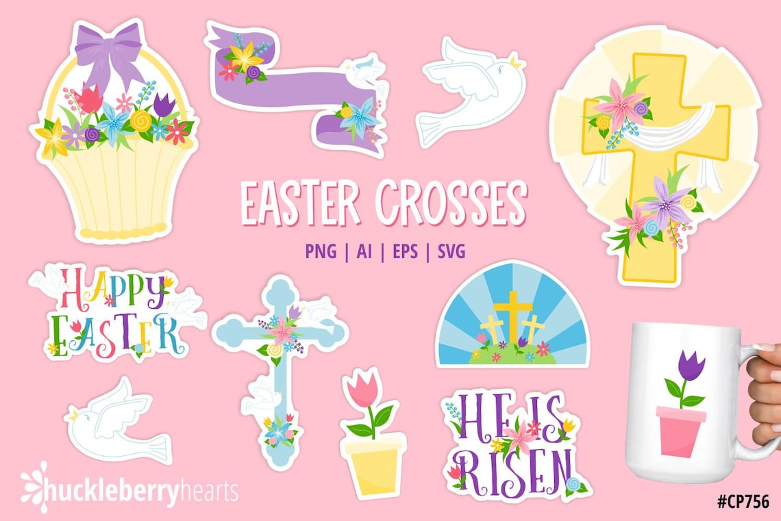 Easter Clipart, Easter Crosses, Easter Svg, Crosses Clipart, Crosses ...