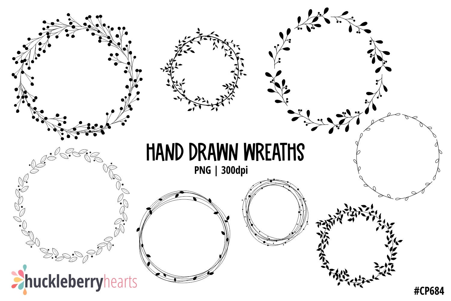 Kranz Clipart Handgezeichnet Digitale Kränze Hochzeit - Etsy Schweiz