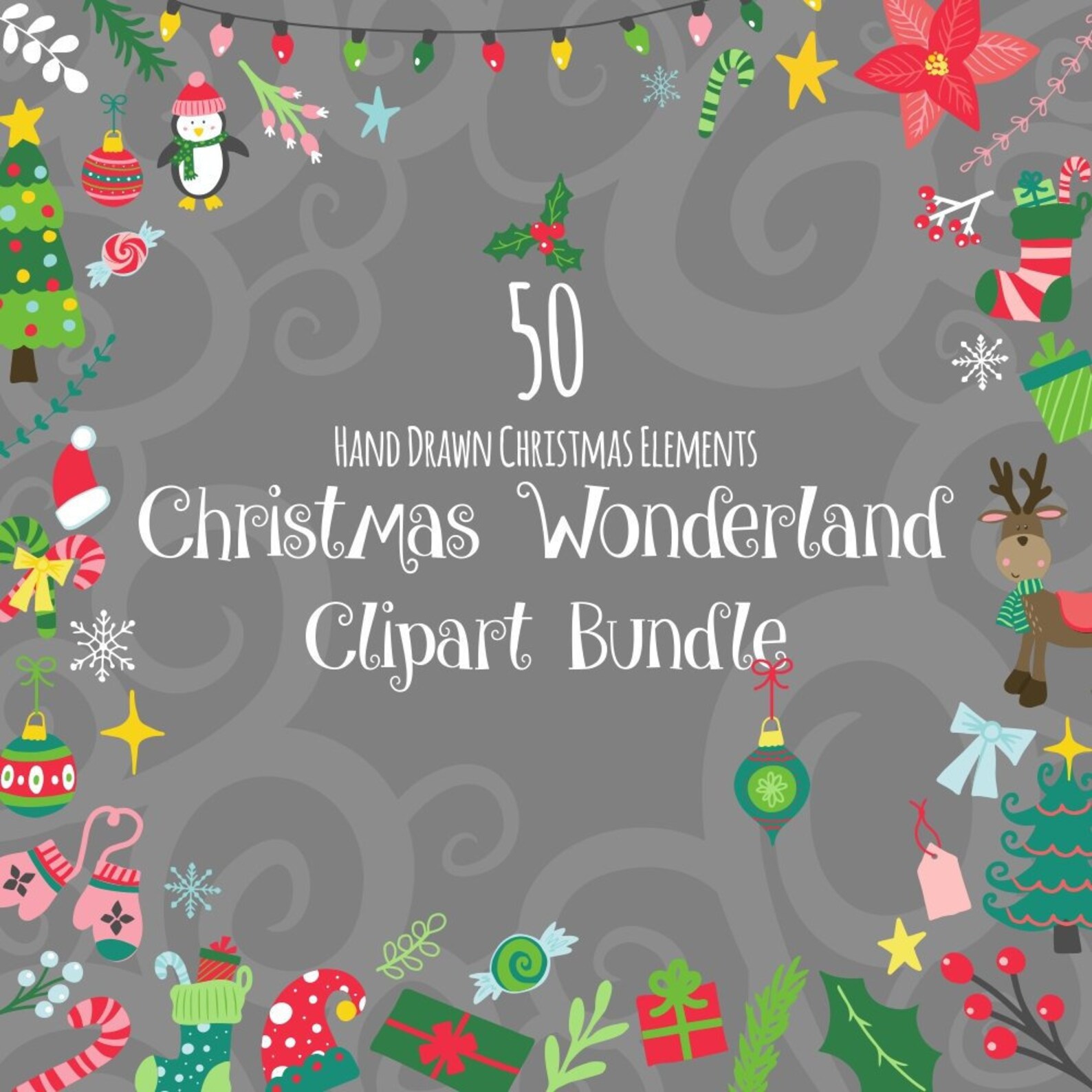 Christmas Clipart Clipart Bundle Christmas Graphics - Etsy