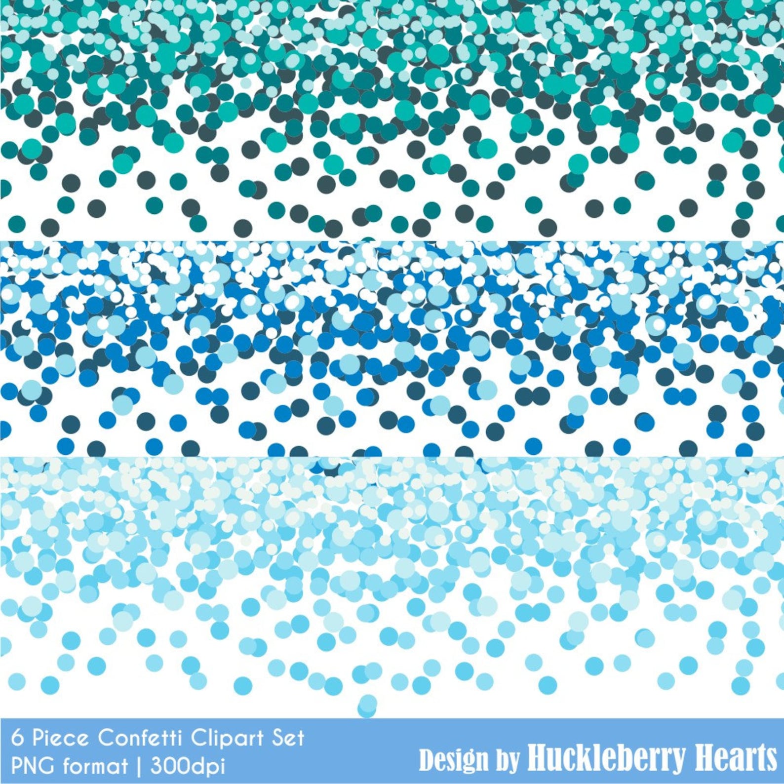Blue Confetti Clipart Set Digital Confetti Confetti Digital | Etsy