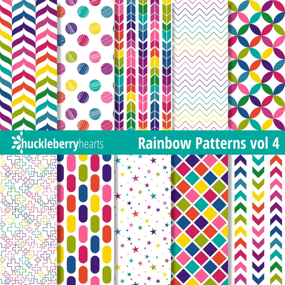 Rainbow Digital Paper Digital Scrapbook Paper Seamless | Etsy