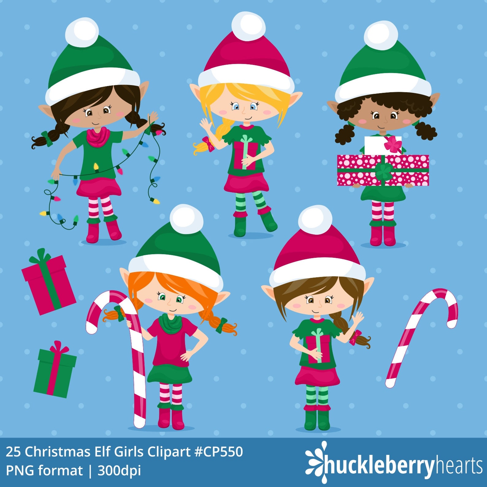 Christmas Elf Clipart, Christmas Elf Girls Clipart, Elf SVG, North Pole ...