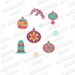 Retro Style Christmas Ornaments Digital Paper, Clip Art, Backgrounds ...