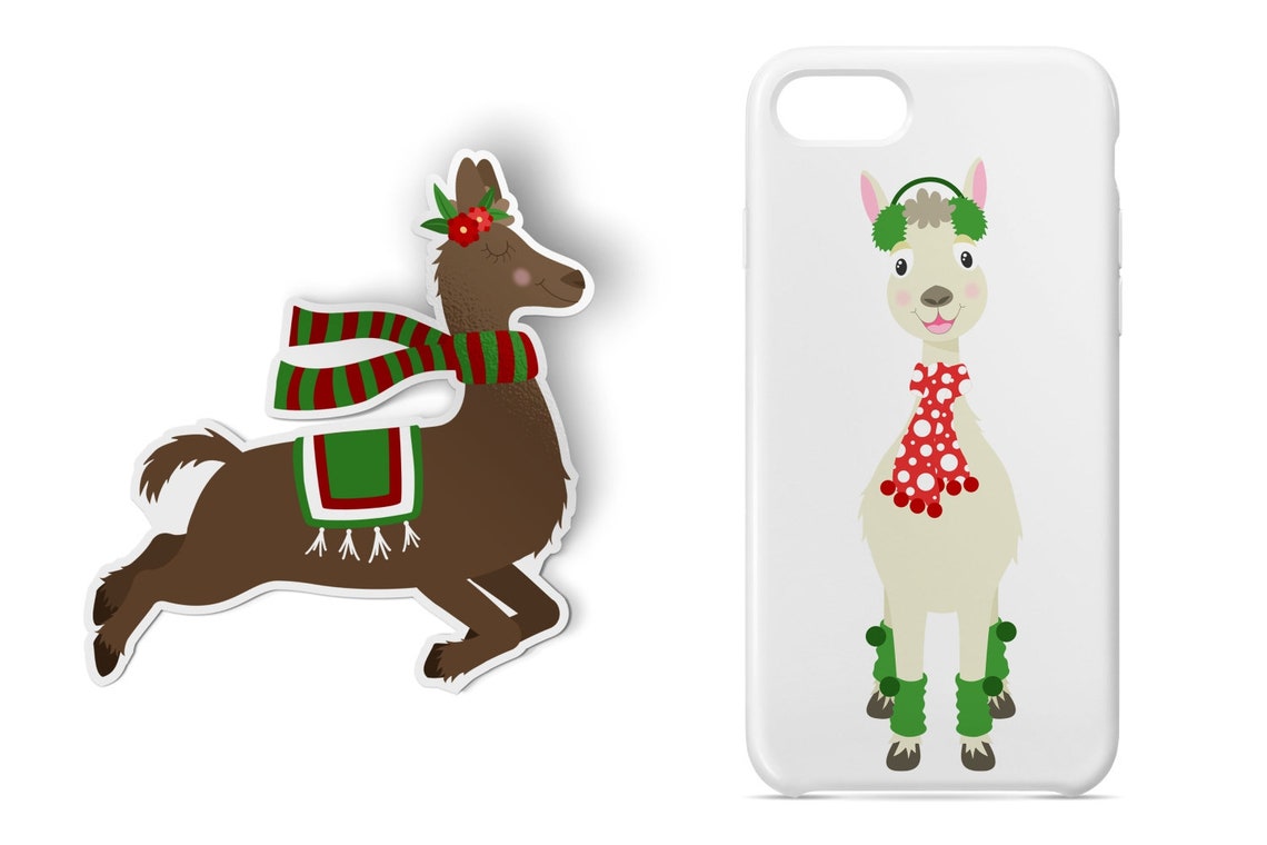 Christmas Llamas Llama Clipart Christmas SVG Llama SVG - Etsy