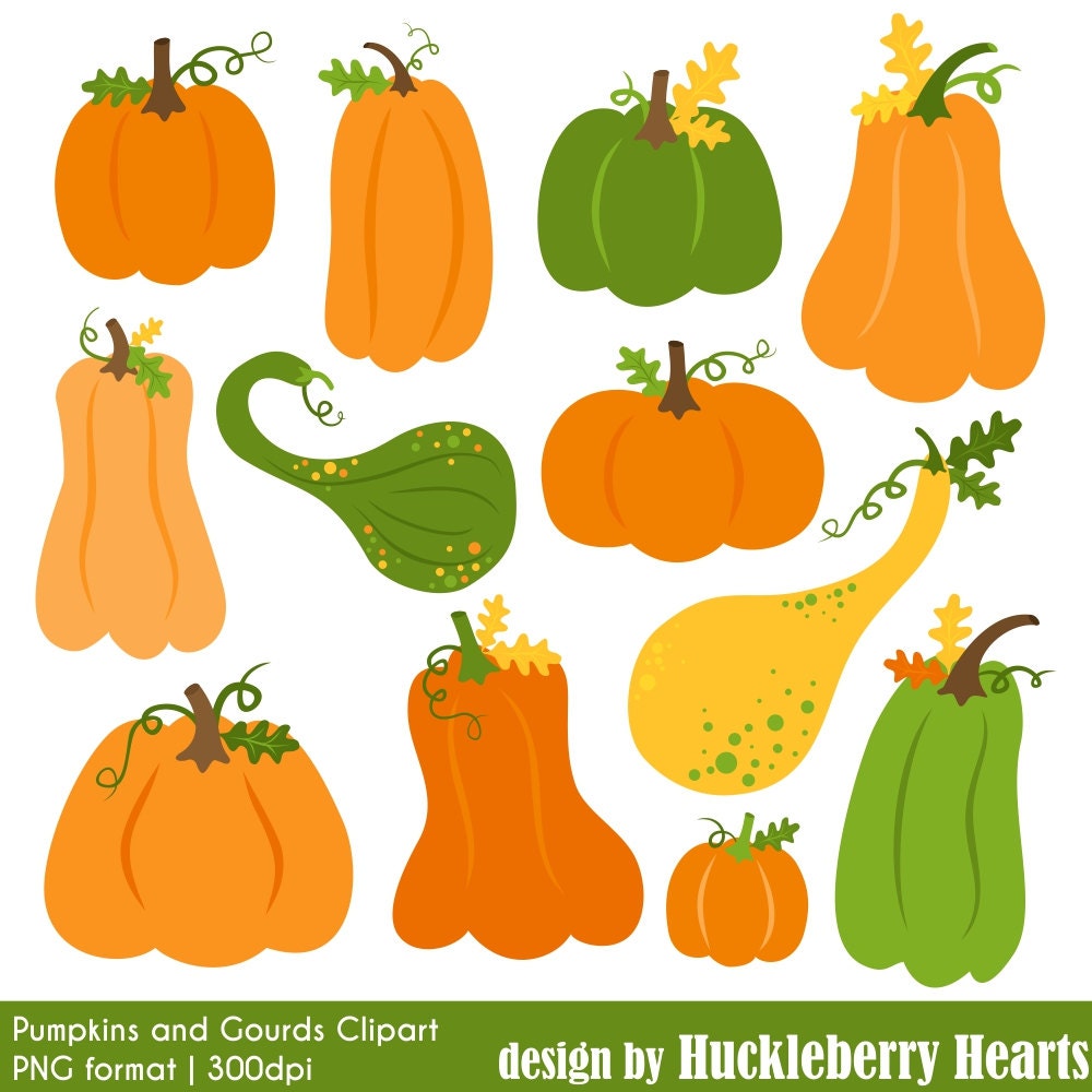 Pumpkin Clipart Digital Pumpkin Autumn Clipart Fall - Etsy