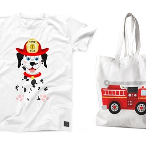 Dalmation Clipart, Firetruck Clipart, Dalmation SVG Bundle, Firestation ...