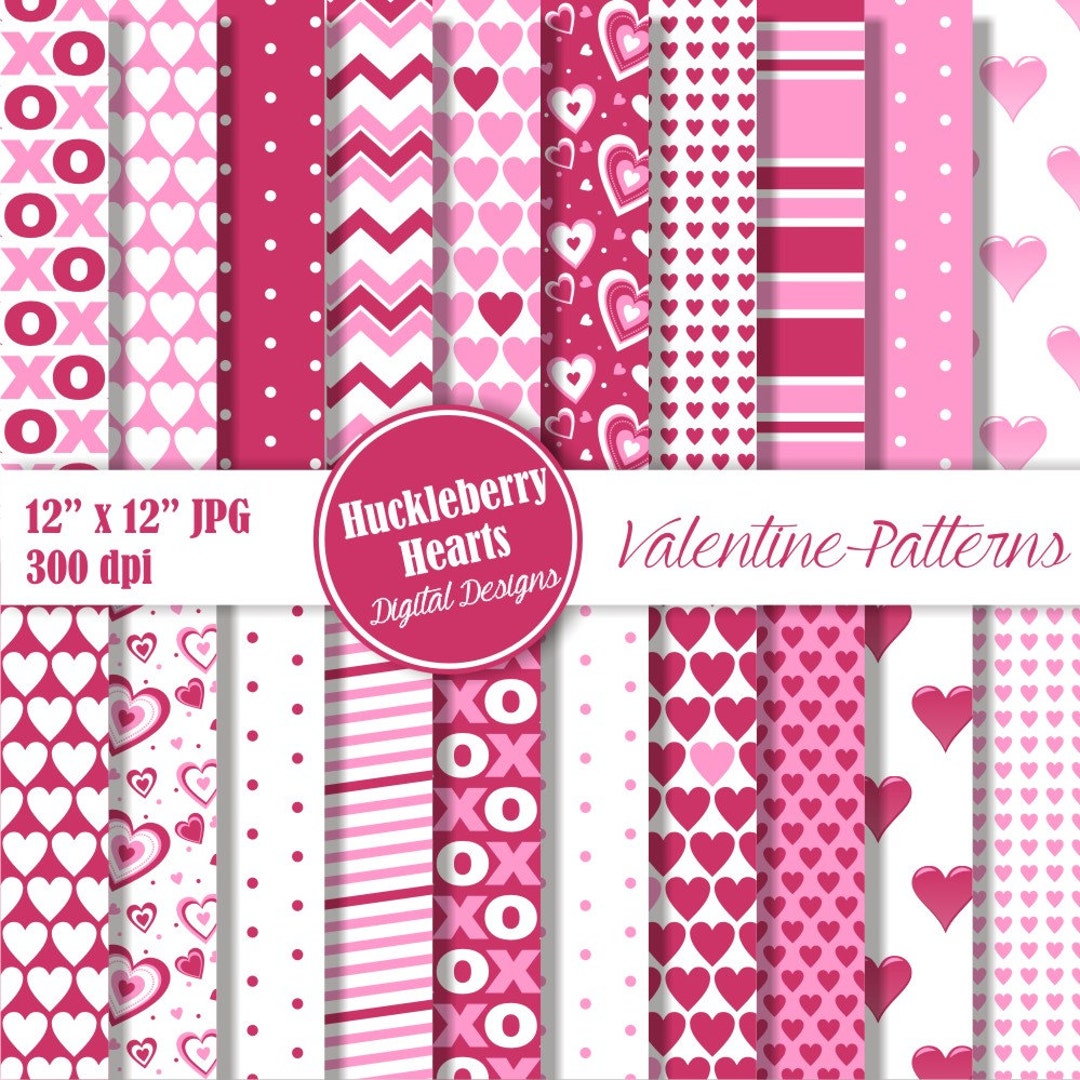 Valentine Paper, Valentine's Day Paper, Valentine Scrapbook Paper ...