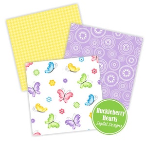 Butterfly Paper, Digital Paper, Digital Scrapbook Paper, Spring ...