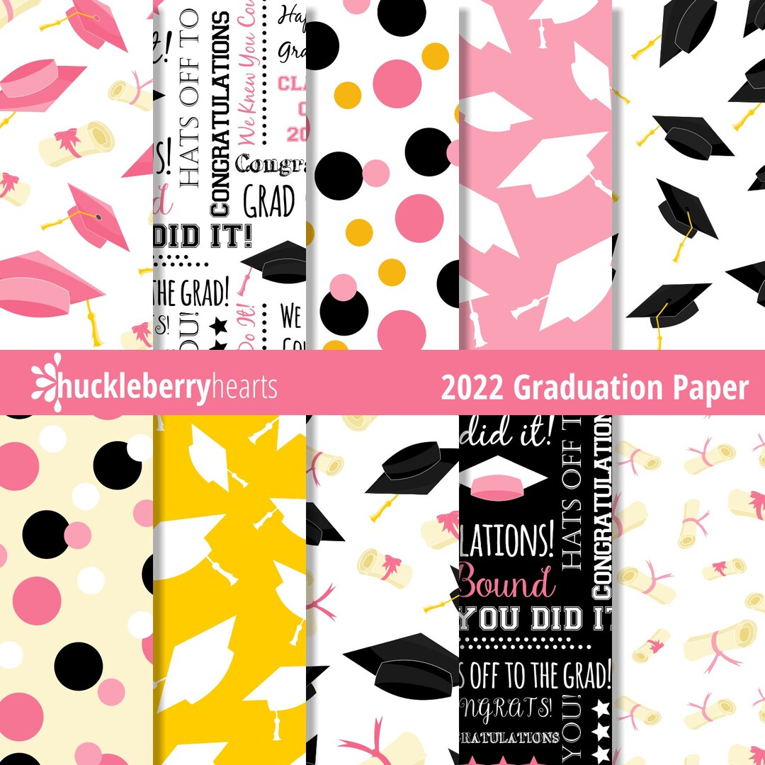 Class of 2022, Graduation Paper, Digital Scrapbook Paper, Graduation ...