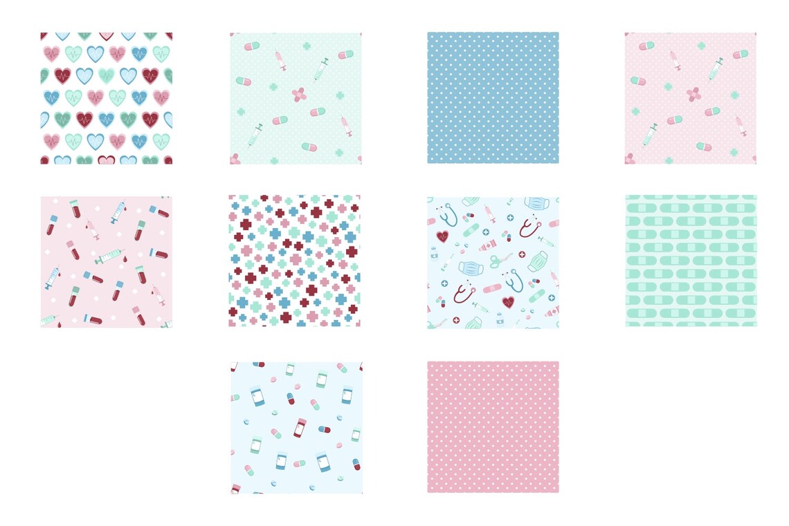 Medical Digital Patterns Seamless Hospital Digital Paper - Etsy