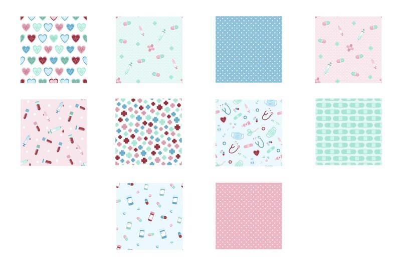 Medical Digital Patterns Seamless Hospital Digital Paper - Etsy