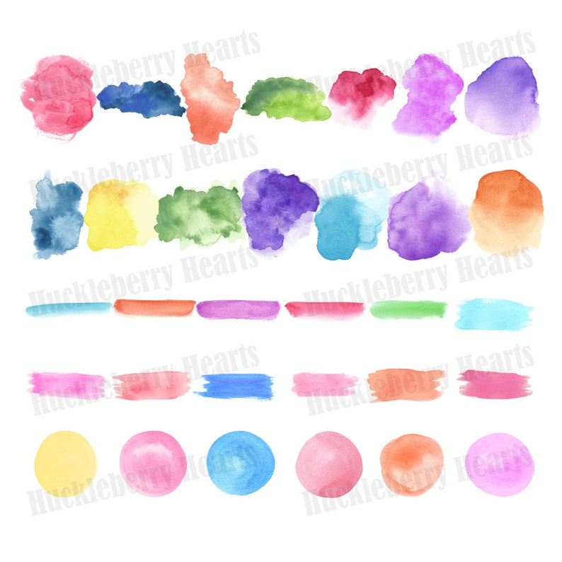 Watercolor Clipart, Watercolor Clip Art, Watercolor, Textures, Blobs ...
