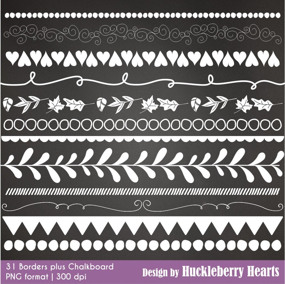31 Piece Digital Borders Clip Art Flourishes Hand Drawn | Etsy