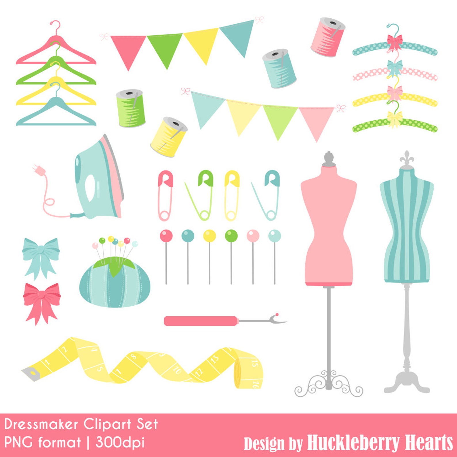 Sewing Clipart Dressmaker Clipart Digital Sewing Clip Art | Etsy