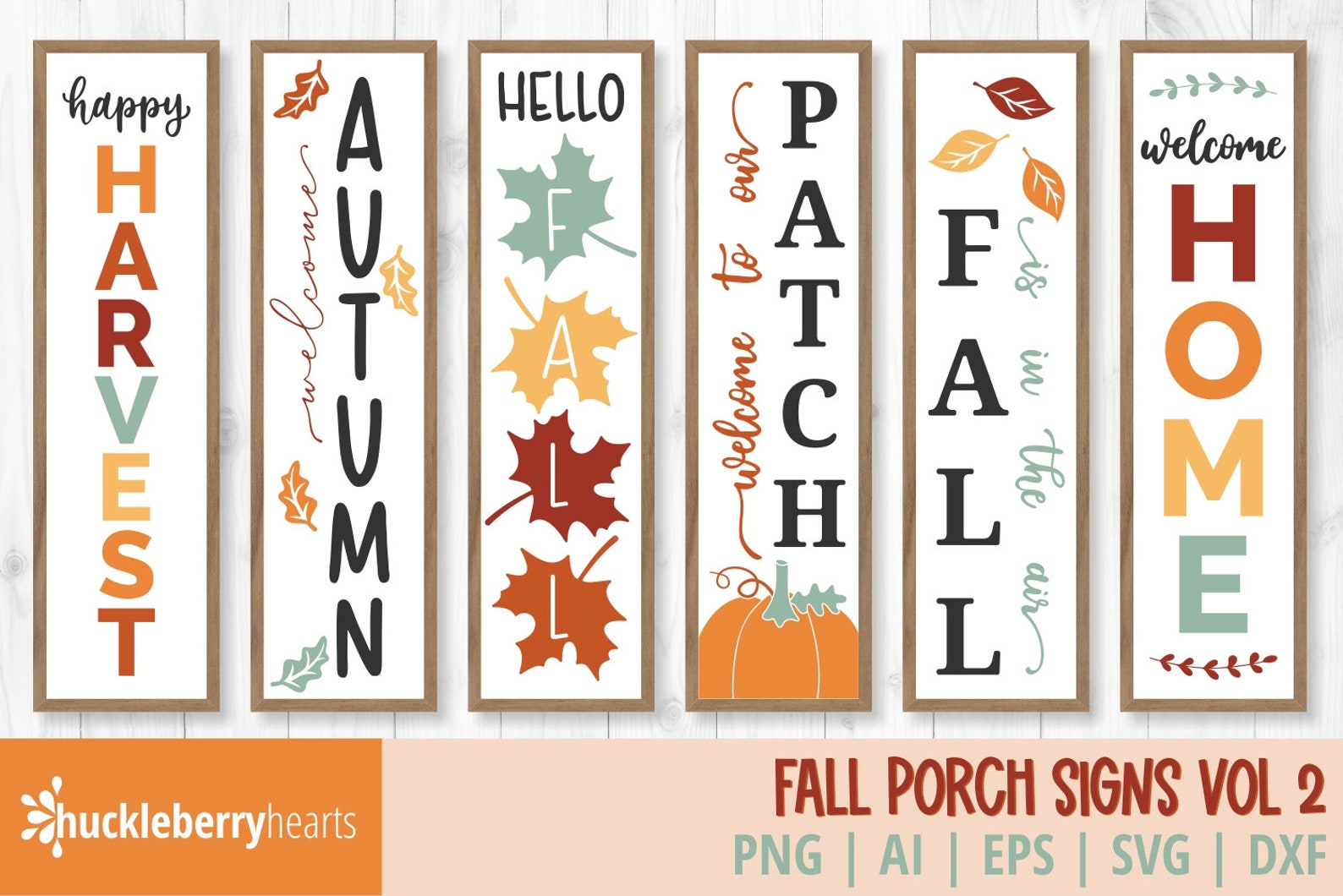 Fall Porch Signs SVG Bundle Vol 2, Fall Vertical Porch Signs PNG ...