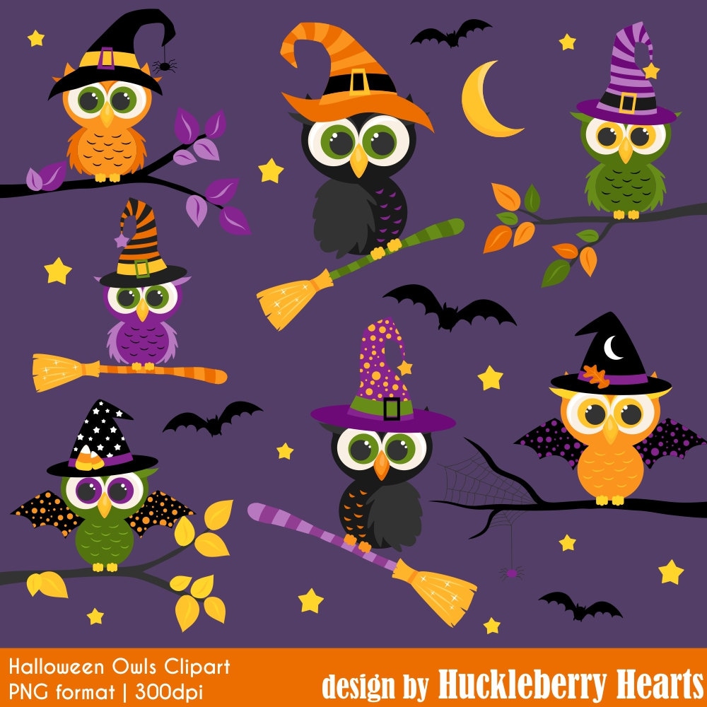 Halloween Clipart Halloween Owls Owl Clipart Fall - Etsy