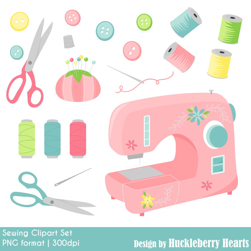 Sewing Clipart Sewing Machine Digital Sewing Clip Art - Etsy