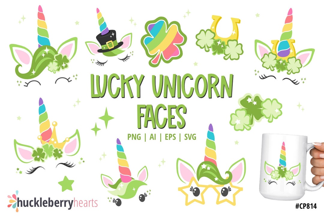 St Patricks Day Unicorn Clipart, St Patricks Day Unicorn Faces, Unicorn ...