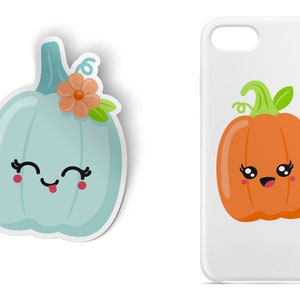 Kawaii Pumpkins Clipart, Cute Fall SVG Bundle, Thanksgiving PNG, Autumn ...