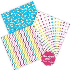 Rainbow Patterns Digital Scrapbook Paper Volume 2, Rainbow Paper ...