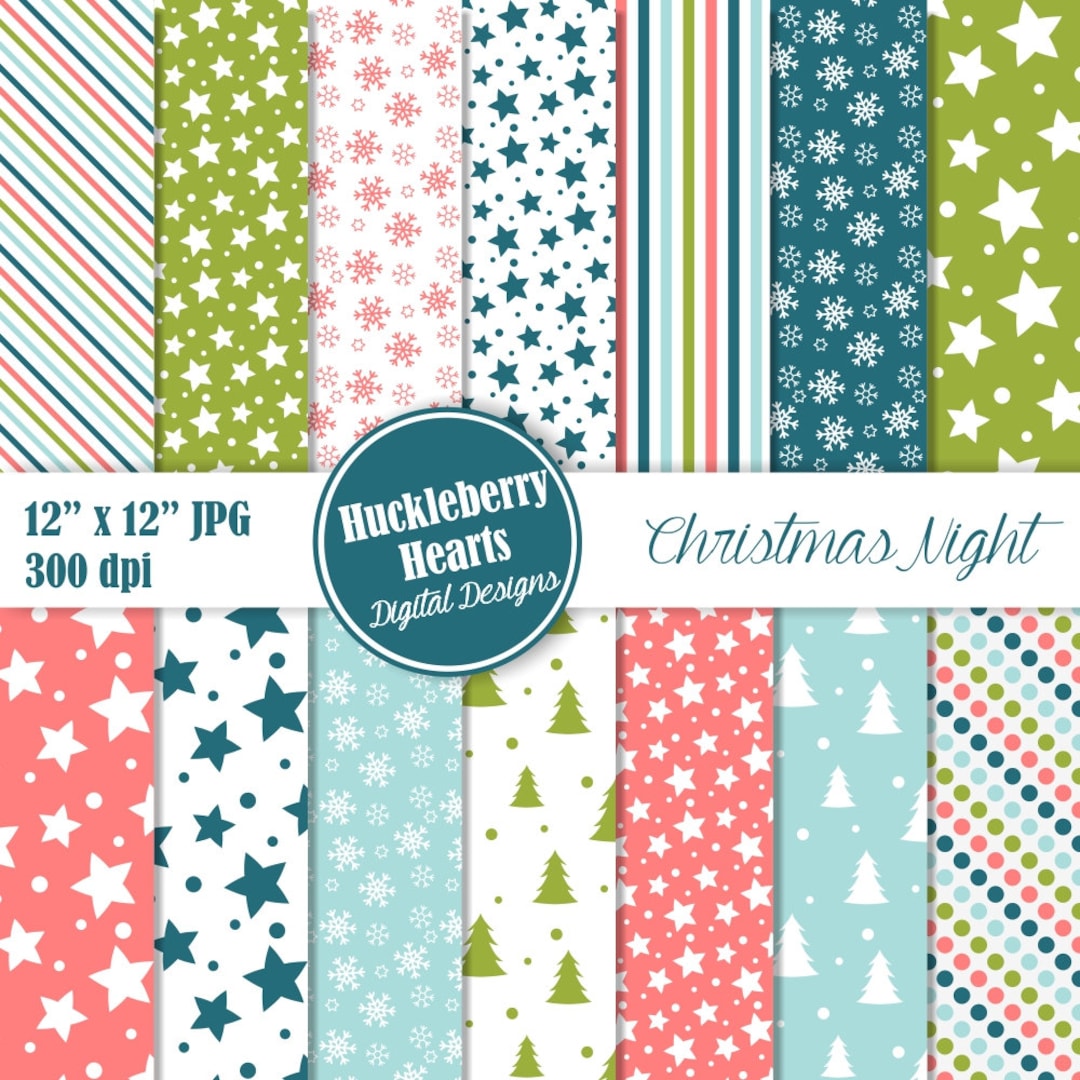 Christmas Paper, Digital Christmas Paper, Digital Scrapbook Paper ...