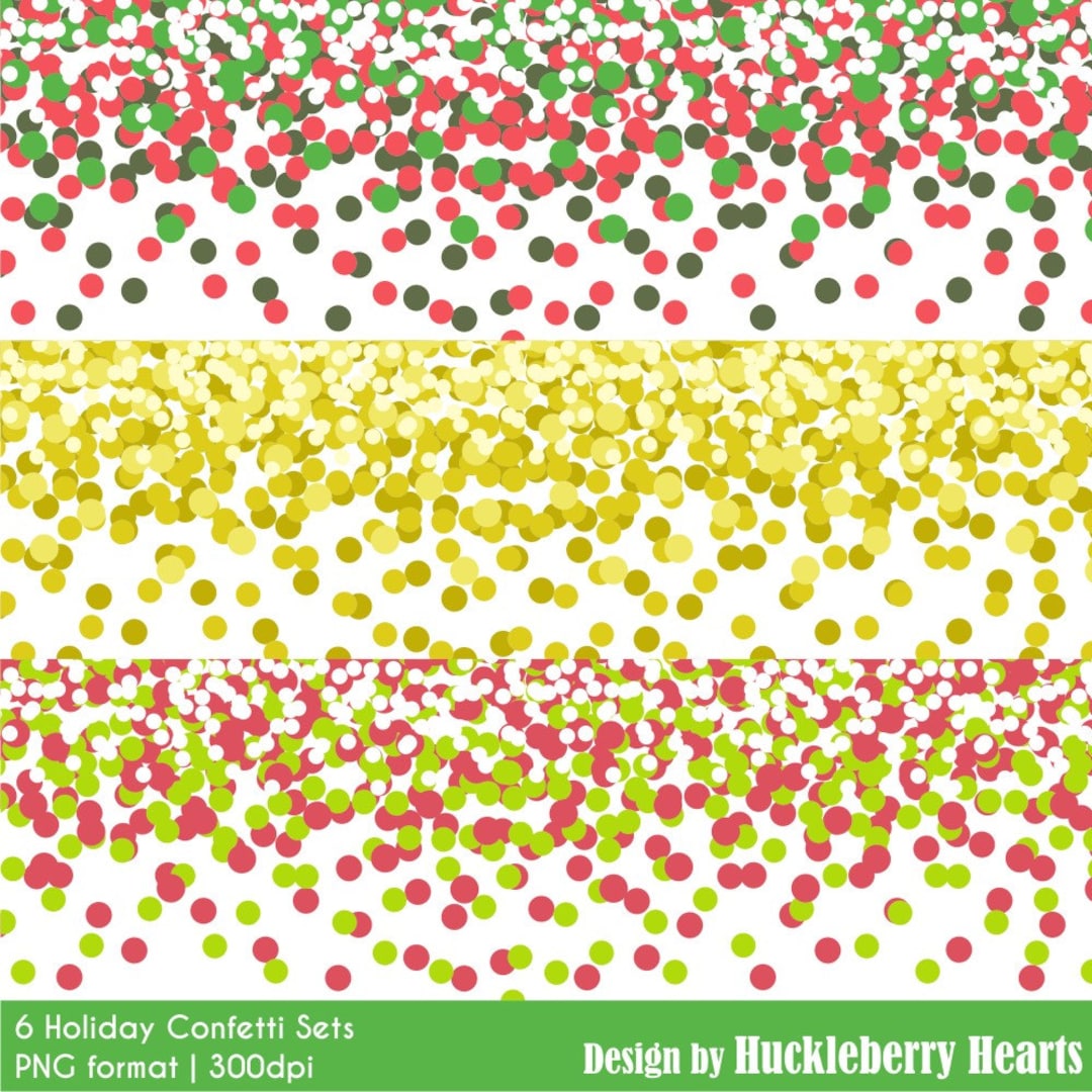 Holiday Confetti Clipart, Digital Confetti, Christmas Confetti ...