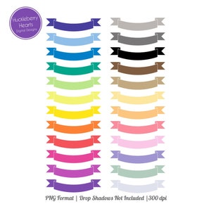 72 Solid Banners in 24 Colors and 3 Styles With Transparent Background ...