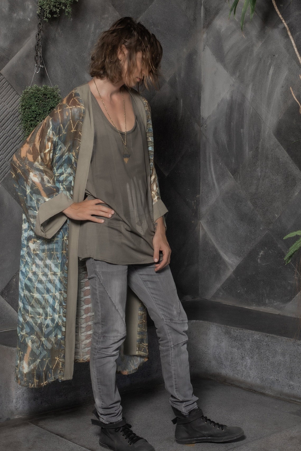 Boho Robe for Men Long Sleeve Kimono Lightweight Open - Etsy