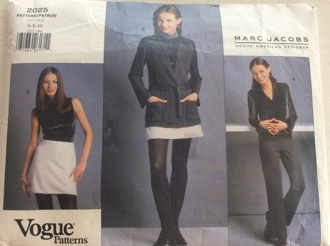 Vogue Pattern 2025-marc Jacobs Design Unlined Jacket/blazer, Pullover ...