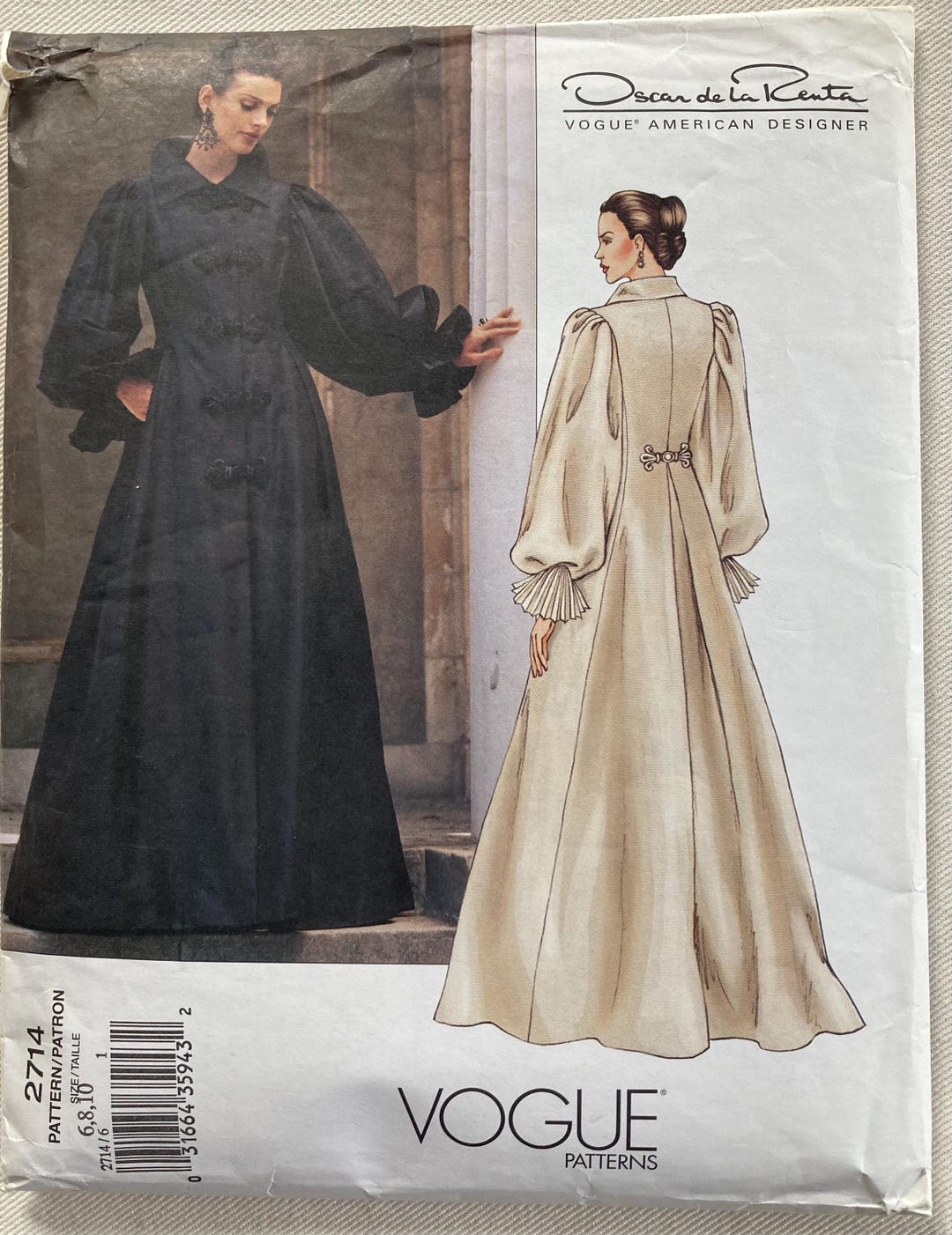 Vogue Pattern 2714 Oscar De La Renta - Floor Length Fit & Flared ...