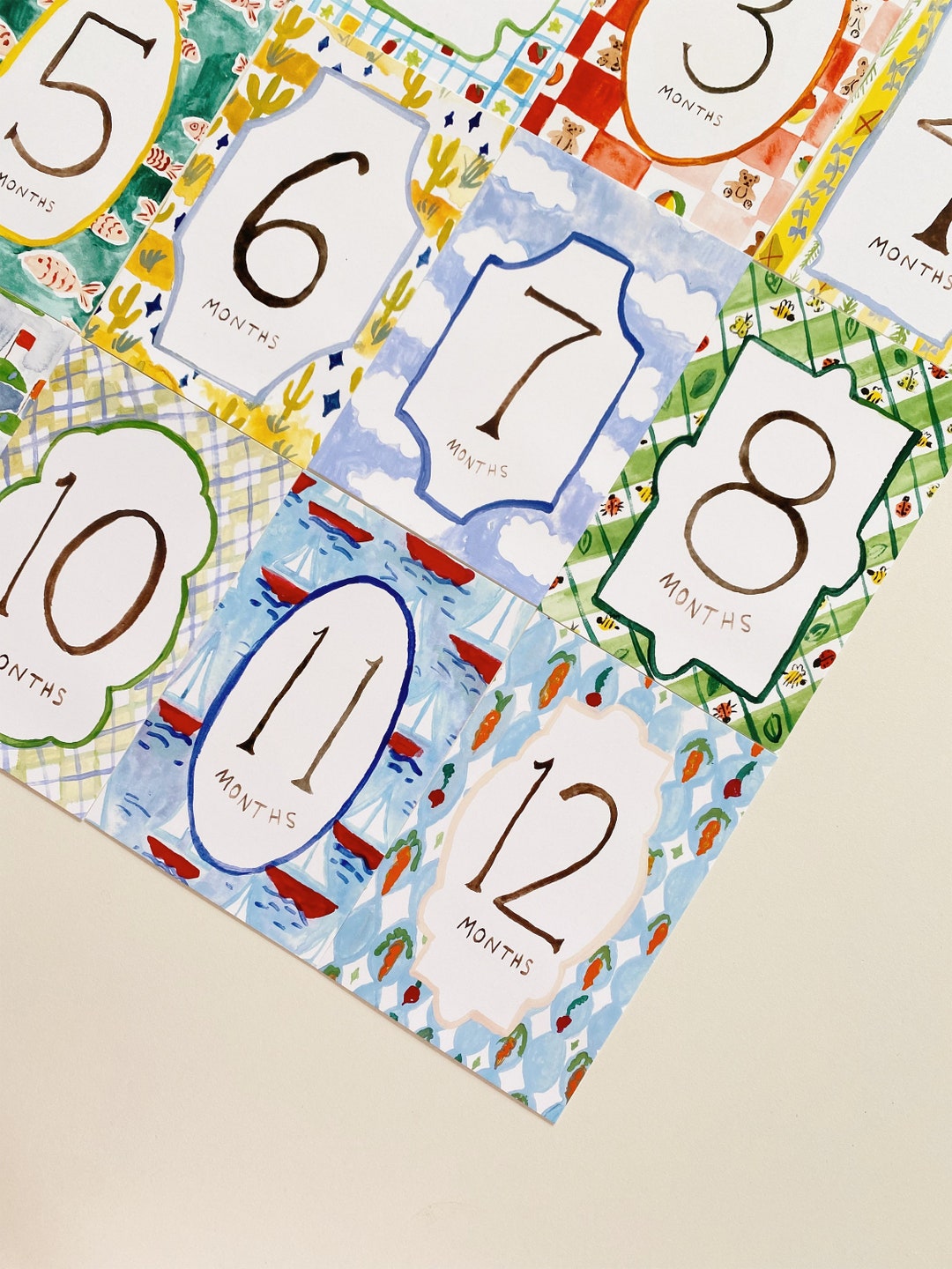 Rustic Painted Baby Milestone Marker Cards - Etsy