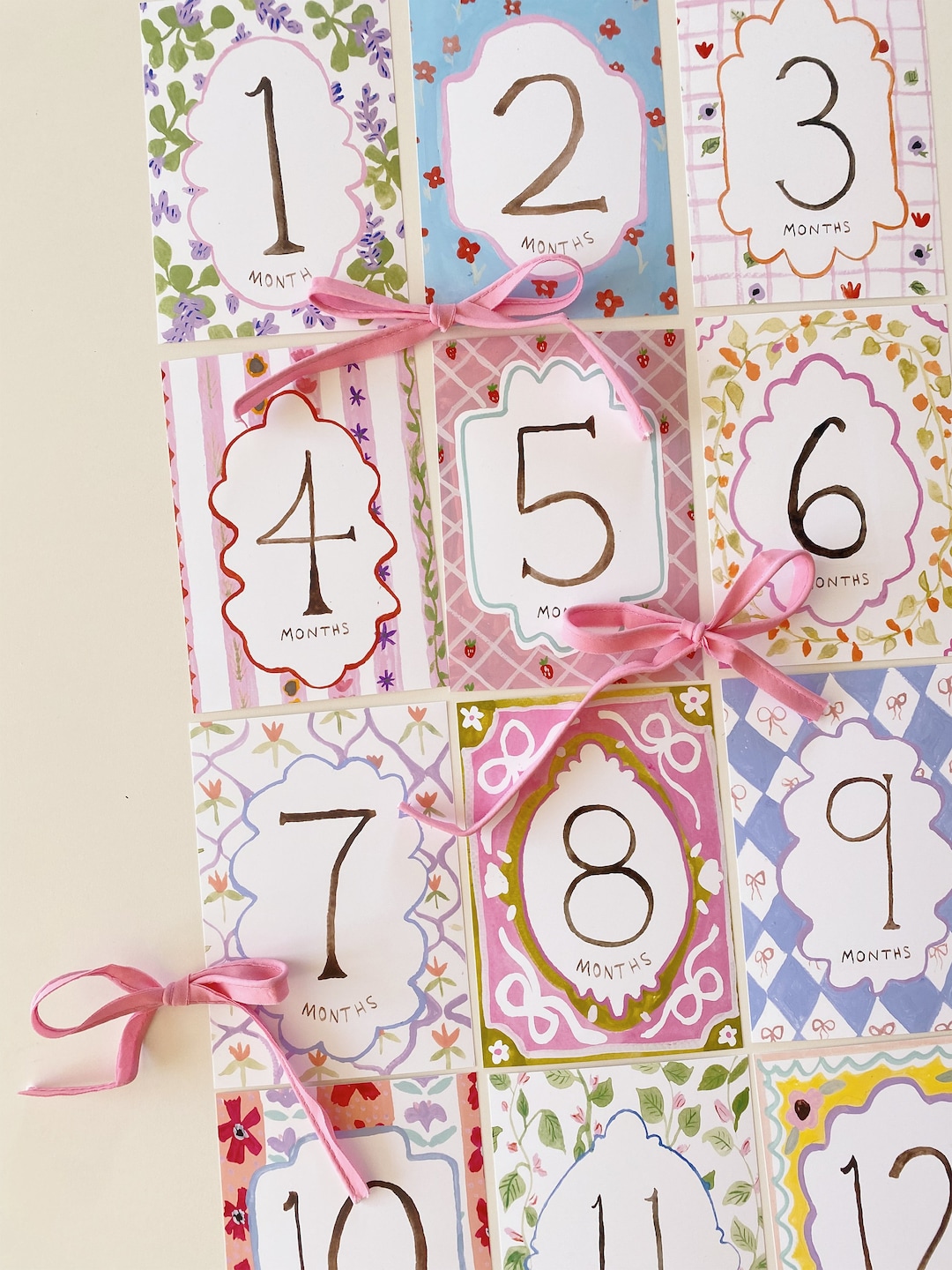 Vibrant Painted Baby Milestone Marker Cards - Etsy