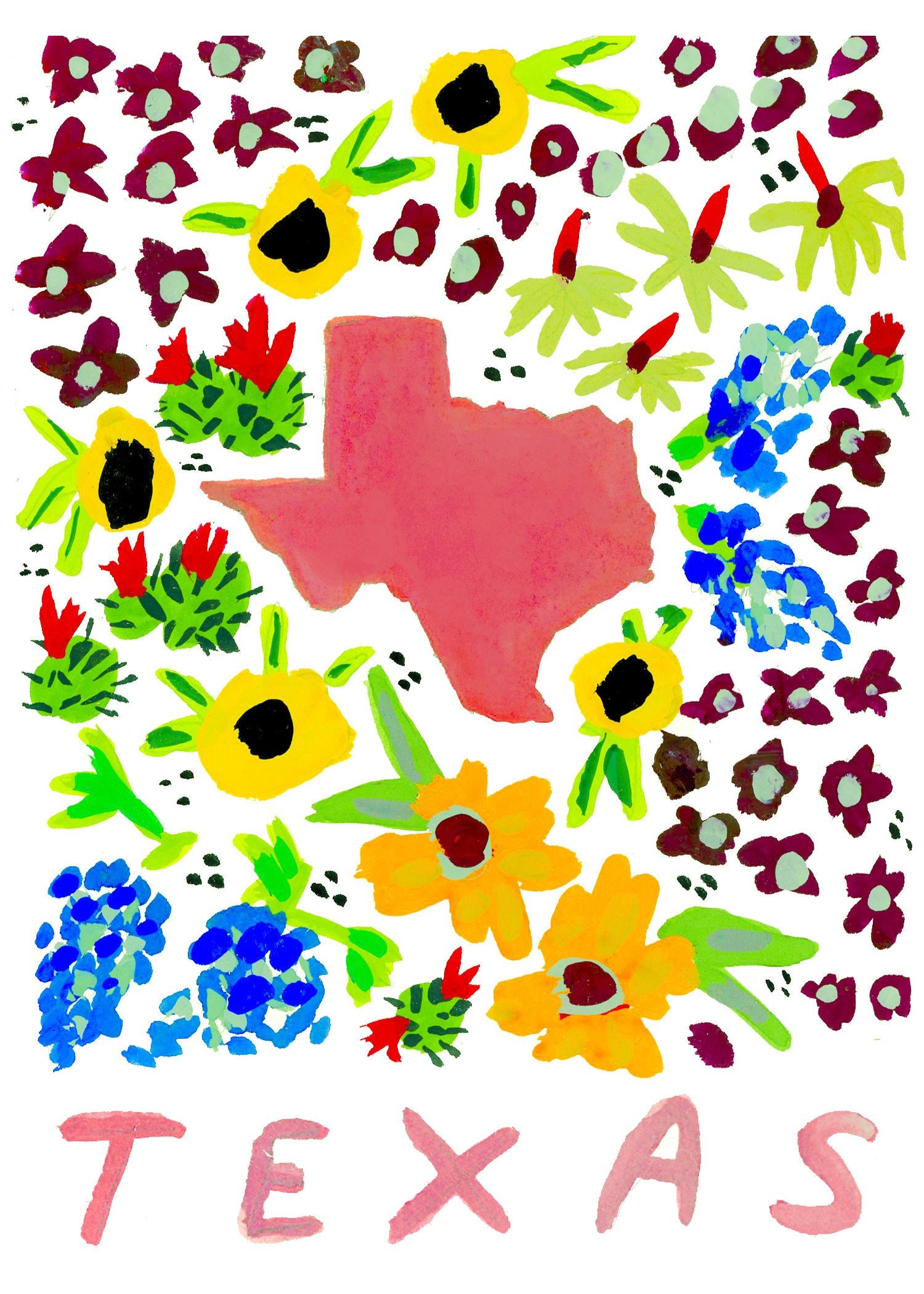 Texas Print - Etsy