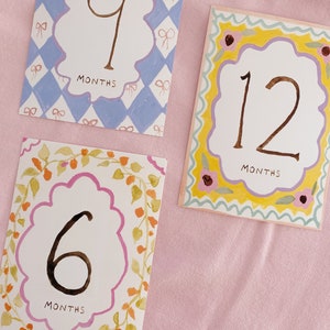 Vibrant Painted Baby Milestone Marker Cards - Etsy