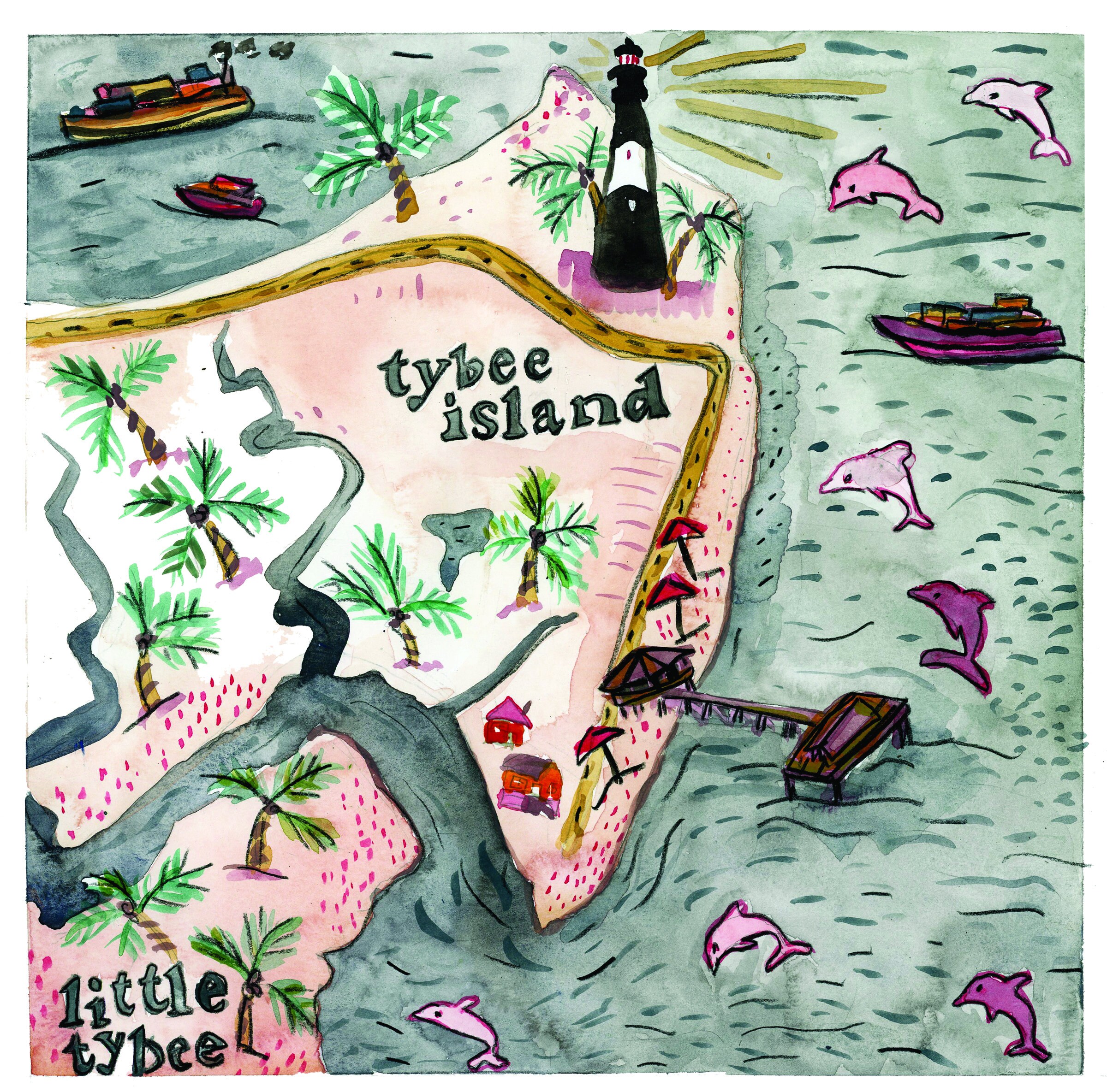 Tybee Map Print | Etsy