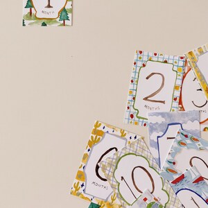 Rustic Painted Baby Milestone Marker Cards - Etsy