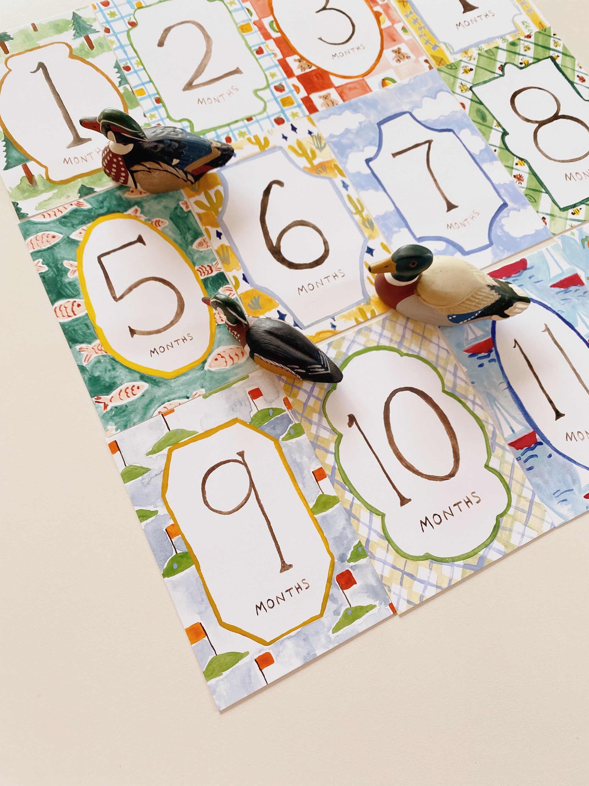 Rustic Painted Baby Milestone Marker Cards - Etsy