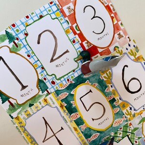 Rustic Painted Baby Milestone Marker Cards - Etsy
