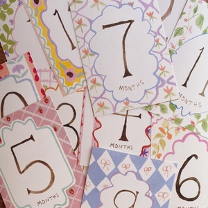 Vibrant Painted Baby Milestone Marker Cards - Etsy