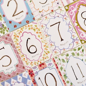 Vibrant Painted Baby Milestone Marker Cards - Etsy