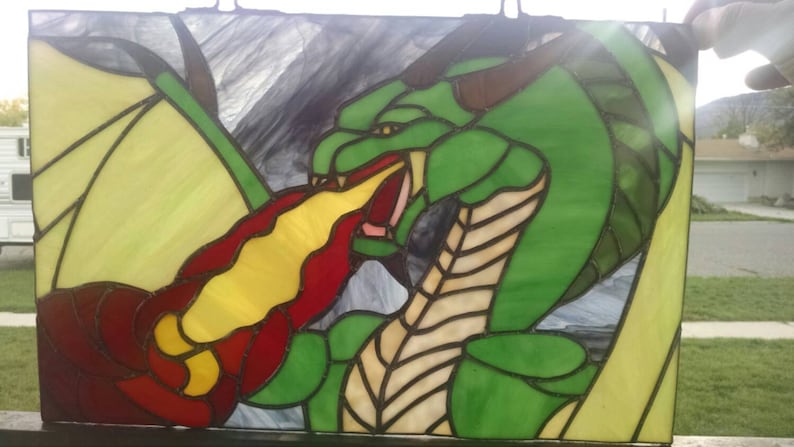 Stained Glass Dragon Pattern - Etsy