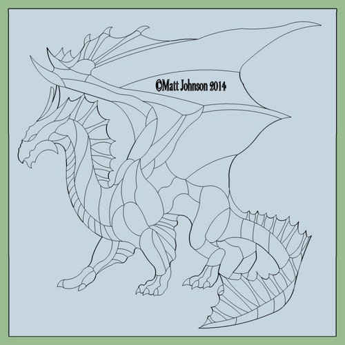 Dragon Pattern for Stained Glass Etc - Etsy