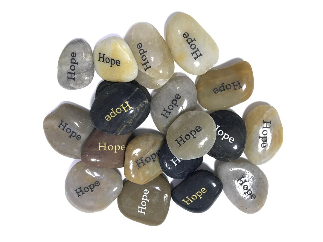 Lot of 20pcs Smooth Polished Engraved Inspirational Positive Message ...
