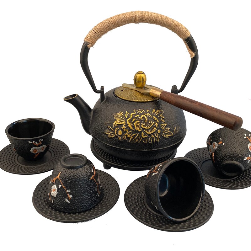 Black and Gold Tea Set - Etsy